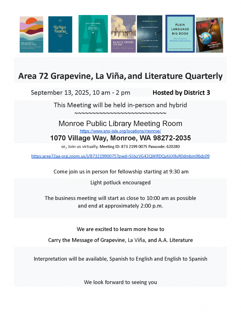 Washington Area 72 News and Events – Skagit County WA Alcoholics Anonymous